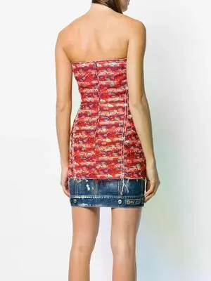 Dsquared2 Fitted Dress With Denim Hem