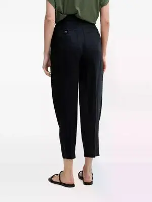 BENETTON Pleated Tapered Linen Trousers