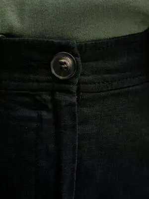 BENETTON Pleated Tapered Linen Trousers