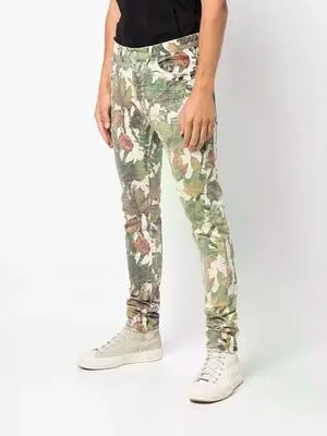 PURPLE BRAND Camouflage Print Cotton Jeans