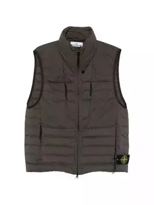 Stone Island Quilted Logo Patch Gilet - Green