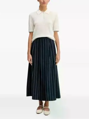 BENETTON Pinstriped Pleated Skirt