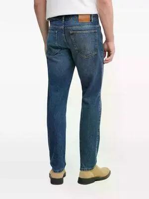 BENETTON Logo Patch Straight-leg Jeans