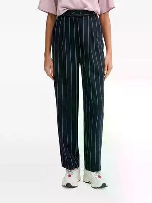 BENETTON Pinstripe Pattern Pleated Trousers