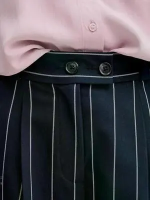 BENETTON Pinstripe Pattern Pleated Trousers