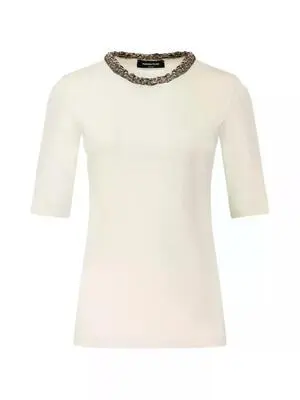 Fabiana Filippi Embellished Short-sleeve T-shirt - Neutrals