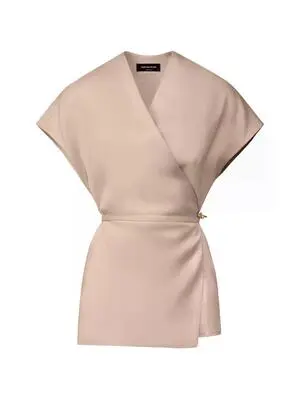 Fabiana Filippi Beige Wrap Top With Gold-tone Hardware