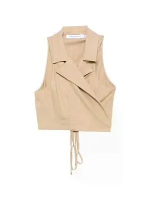 SIMONA CORSELLINI Sleeveless Wrap Top - Neutrals