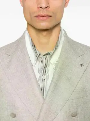 Tagliatore Double-breasted Buttoned Blazer - Grey