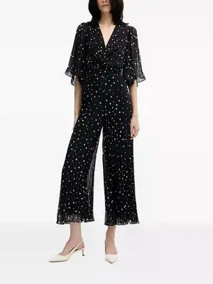 Joseph Ribkoff Polka-dot Pleated Jumpsuit - Blue