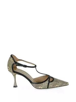 Manolo Blahnik Gish Snakeskin-effect T-bar Pumps