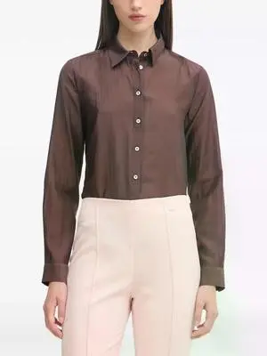 BENETTON Button-up Long-sleeve Shirt - Brown