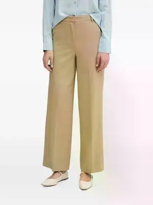 BENETTON Pressed Crease Wide Leg Trousers - Neutrals