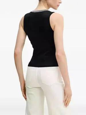 GAUDI Crystal-embellished V-neck Sleeveless Top