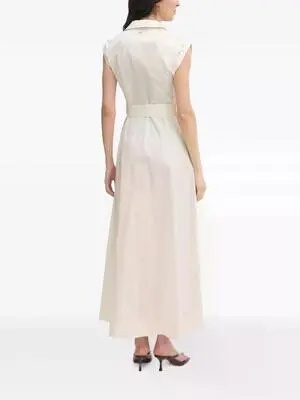 GAUDI Sleeveless Midi Dress With Belt - White