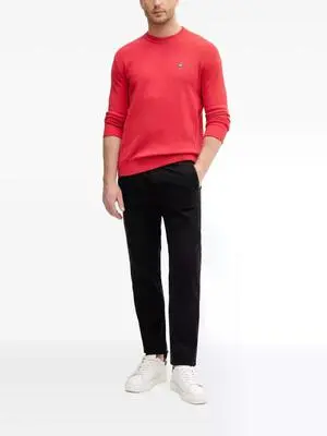 BENETTON Embroidered Logo Trimmed Crew Neck Sweater