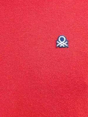 BENETTON Embroidered Logo Trimmed Crew Neck Sweater