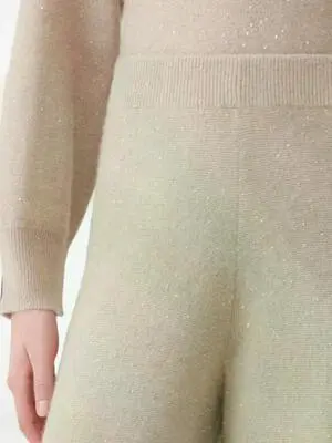 Fabiana Filippi Wide-leg Sequin-embellished Knitted Trousers - Neutrals