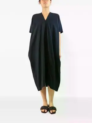DOSA V-neck Short-sleeve Linen Midi Dress