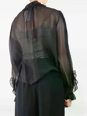 FRAME Ruffled Leopard-print Blouse - Brown