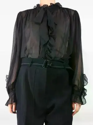 FRAME Ruffled Leopard-print Blouse