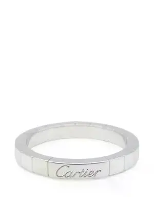Cartier Lanière Logo-engraved Ring In White Gold - Silver