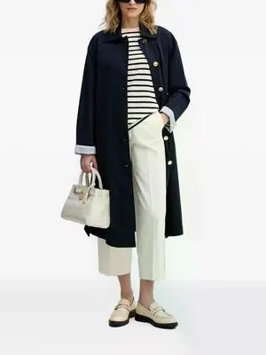 BENETTON Belted Button-up Coat - Blue