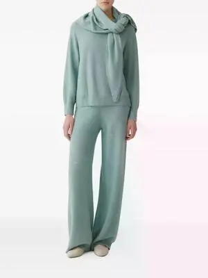 Fabiana Filippi Knitted Sequinned Wide Leg Trousers - Blue