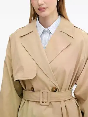BENETTON Double-breasted Belted Trench Coat