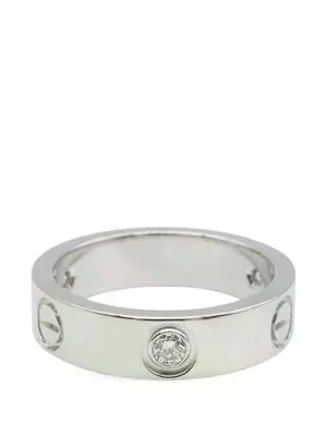Cartier 18k White Gold Diamond Love Ring - Silver