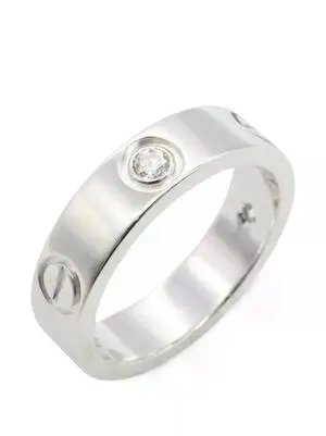 Cartier 18k White Gold Diamond Love Ring - Silver
