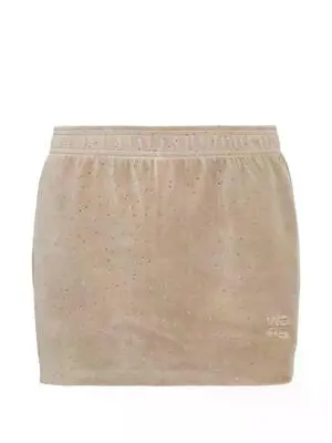 Alexander Wang Crystal Embellished Mini Skort - Neutrals