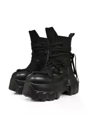 Rick Owens Megalace Mega Tractor Boots - Black