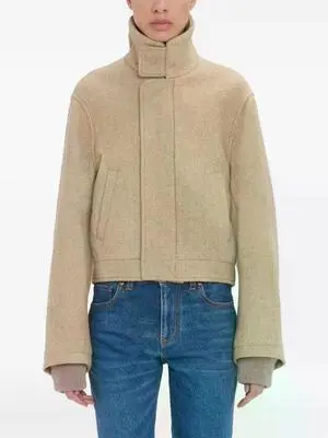 Victoria Beckham High-neck Bomber Jacket - Neutrals