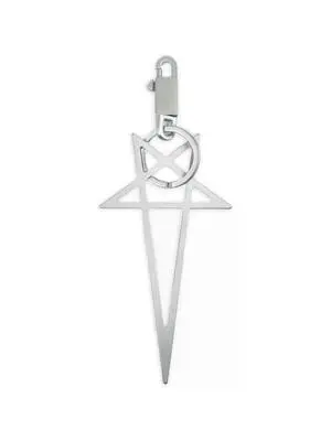 Rick Owens Pentagram Pendant Keyring - Silver