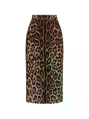 Dolce & Gabbana Leo-print Cady Pencil Skirt
