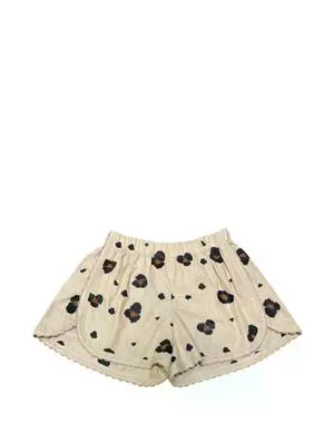 ORSINA Animal Print Lace-trim Shorts - Neutrals