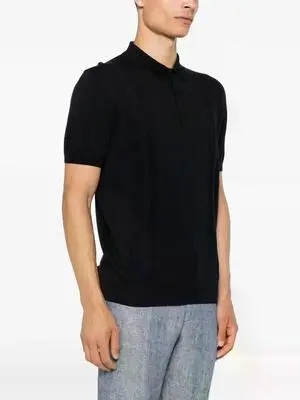 Corneliani Pointelle-knit Short-sleeve Polo Shirt