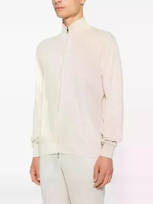 Corneliani Ribbed-knit Zip-fastening Cardigan