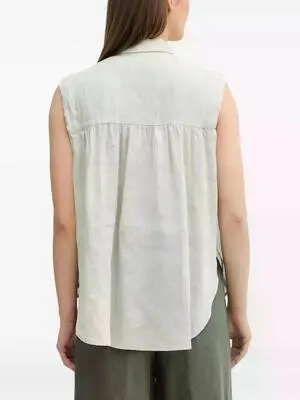 BENETTON Sleeveless Gathered Shirt - Green