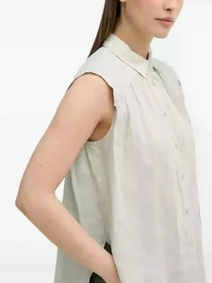 BENETTON Sleeveless Gathered Shirt - Green