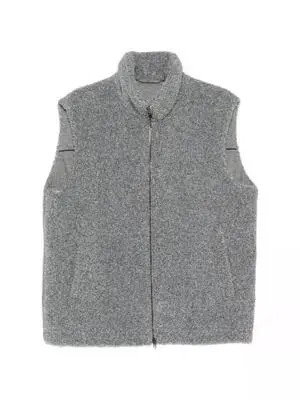 Herno High-neck Faux Fur Gilet - Grey