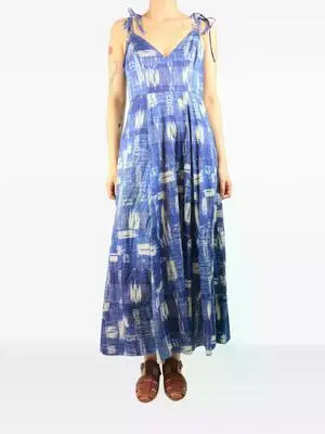 WIGGY KIT Ekberg Abstract Print Maxi Dress - Blue