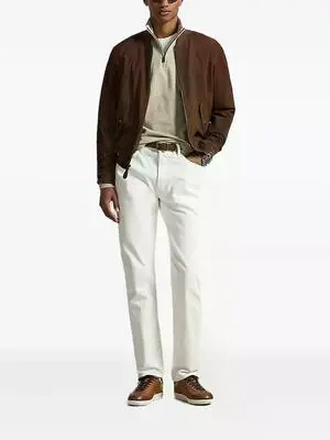 Polo Ralph Lauren Quarter-zip Logo-embroidered Sweater - Neutrals