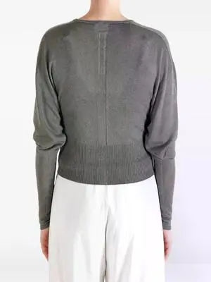 Rick Owens V-neck Ribbed-knit Cropped Sweater