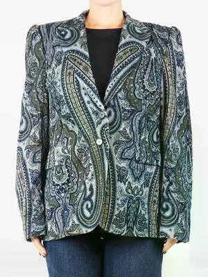 Maria De La Orden Paisley-print Corduroy Blazer - Blue