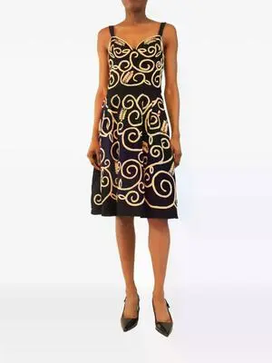 LOUIS VUITTON Embroidered Cocktail Mini Dress - Black