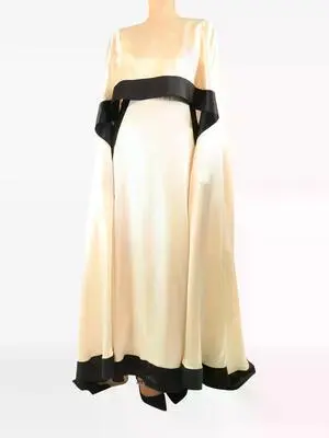 SEMSEM Satin Maxi Cape Dress