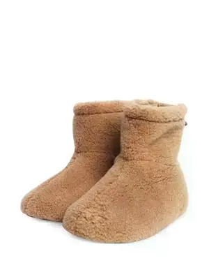 Loro Piana Sheepskin Ankle Boots With Drawstring