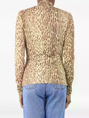 Zimmermann High-neck Leopard Print Top